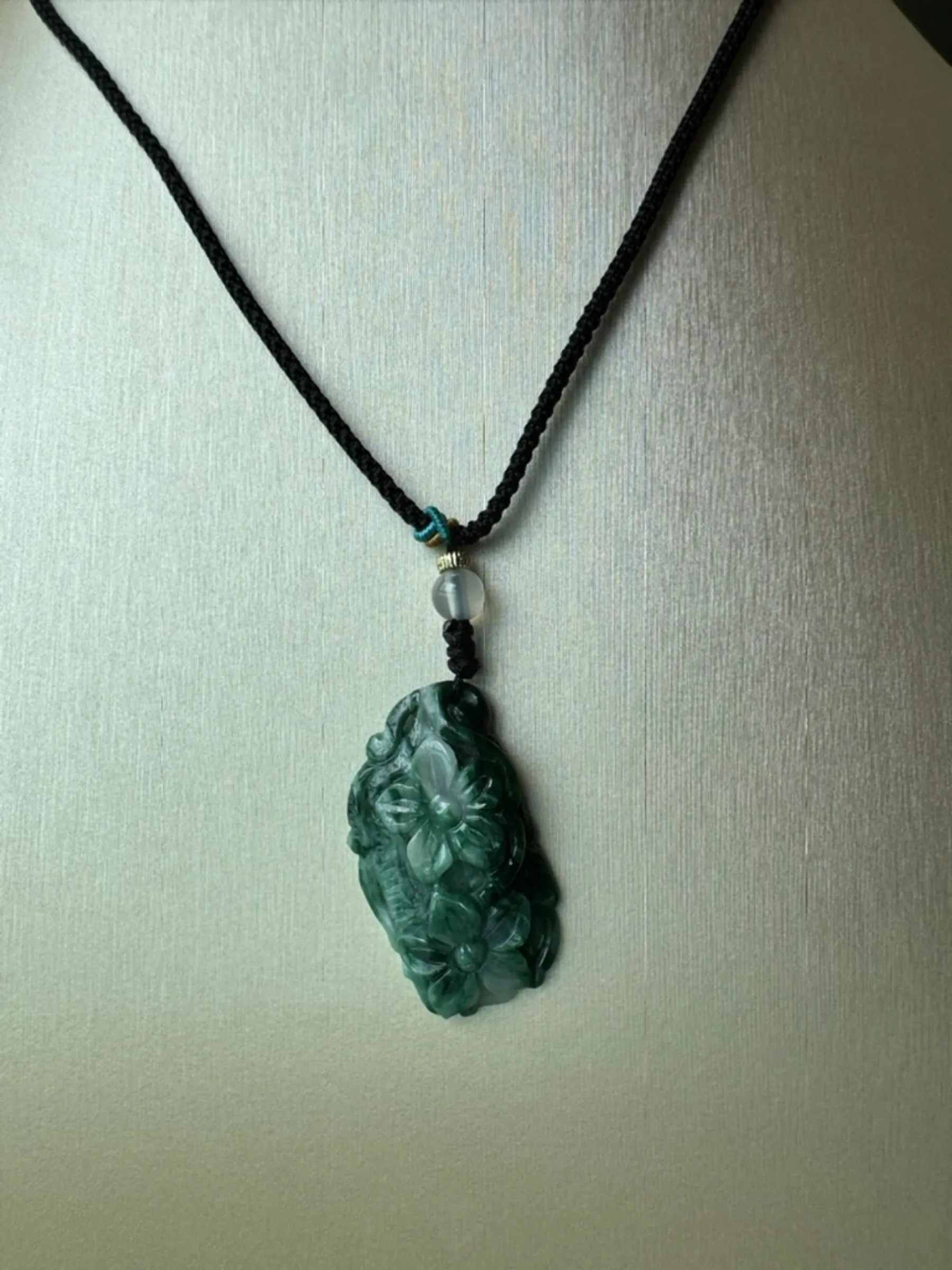 Type A Jadeite Flower Pendant
