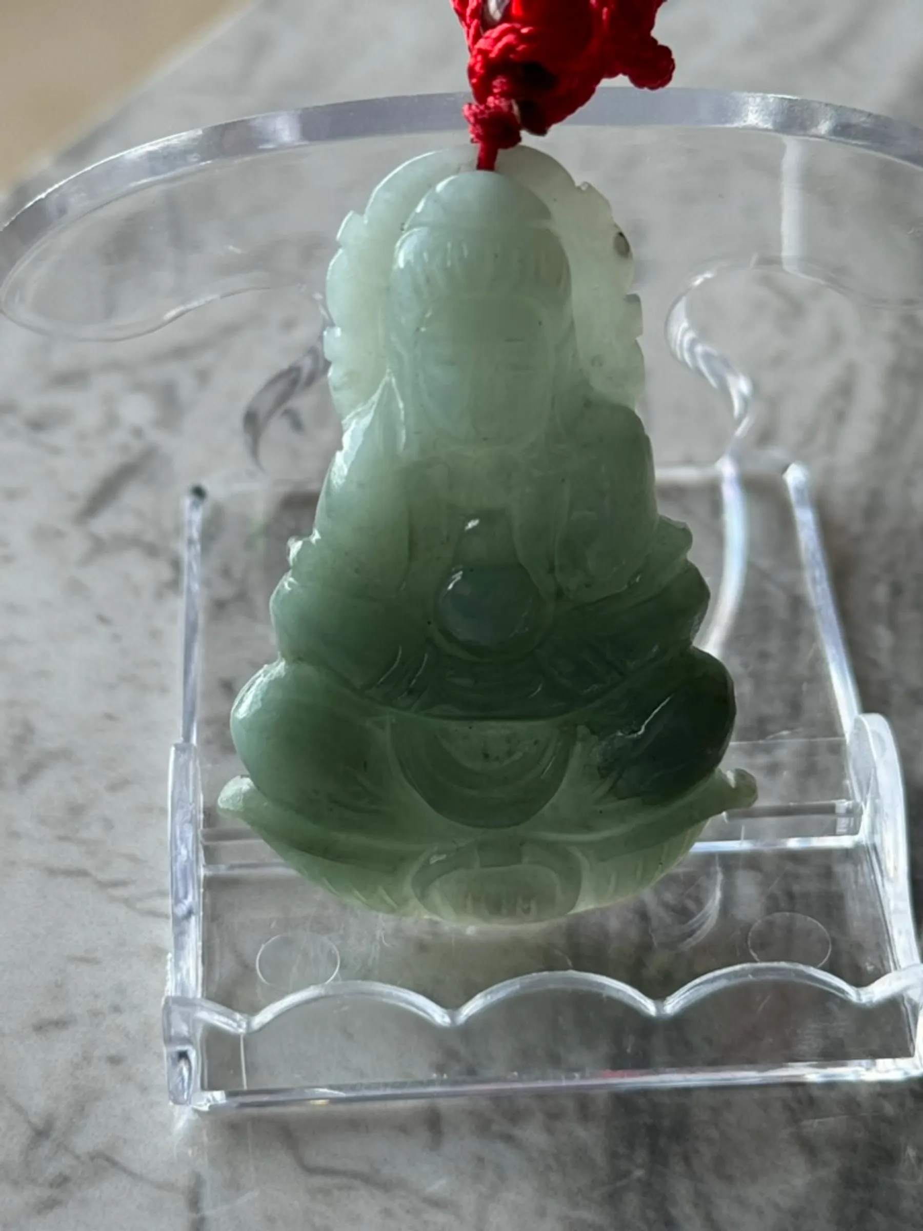 Type A Jadeite Jade Kwan Yin Pendant | Carving
